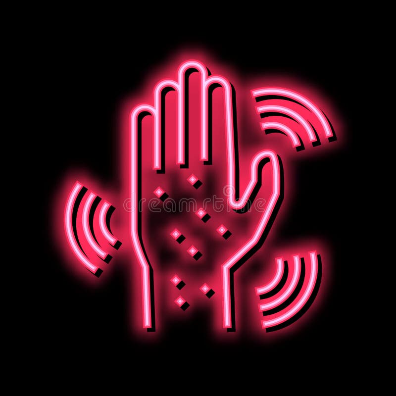 Rash Hand Neon Glow Icon Illustration Stock Vector - Illustration of ...