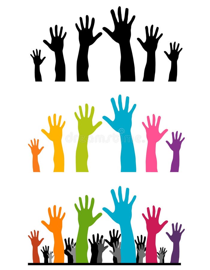 Rasing hands stock vector. Illustration of population - 16635189