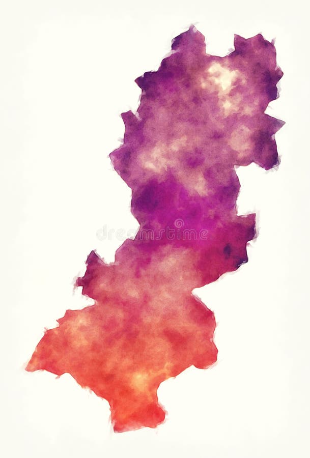 Raska District Watercolor Map of Serbia Stock Illustration ...