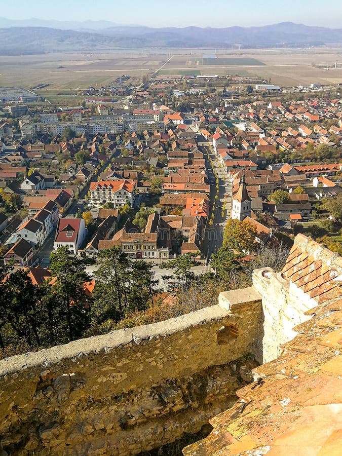 Rasnov Citadel and Top View of the City Stock Photo - Image of rasnov ...