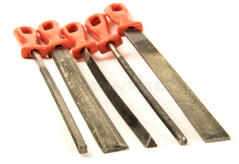 Old Rasp Files in Hand on Plain White Background Stock Photo - Image of ...