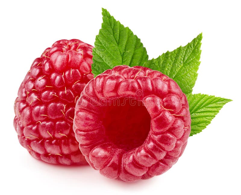 Raspberri Berry with Leaves Isolated on White Background Stock Image ...