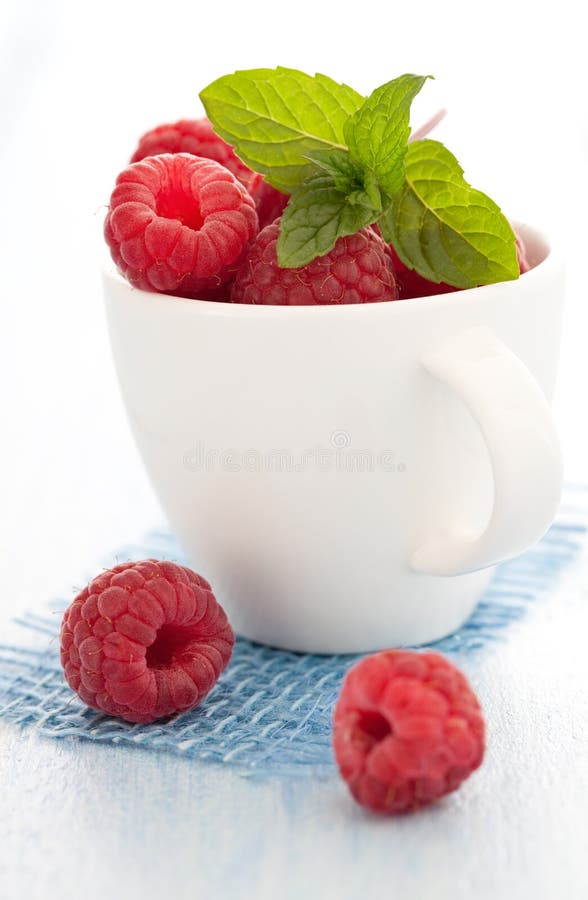 Raspberries stock image. Image of food, mint, fruit, organic - 24601871