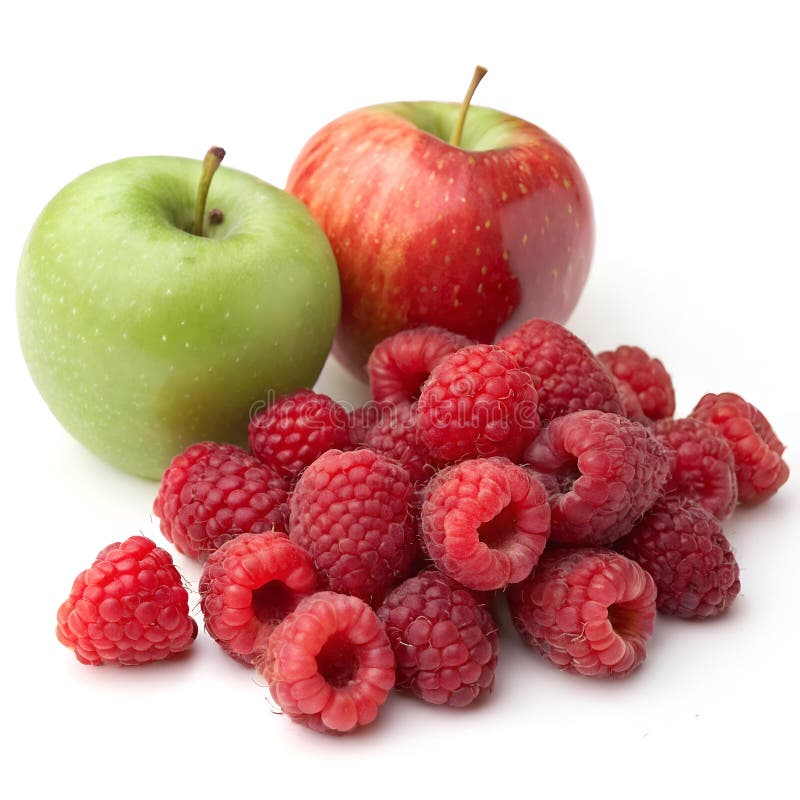 Raspberries and Apples stock illustration. Illustration of nutritious ...