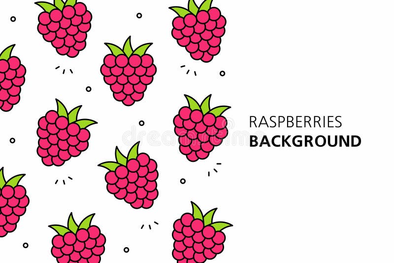 Raspberries on a Red Background in a Splash of Milk Stock Illustration ...