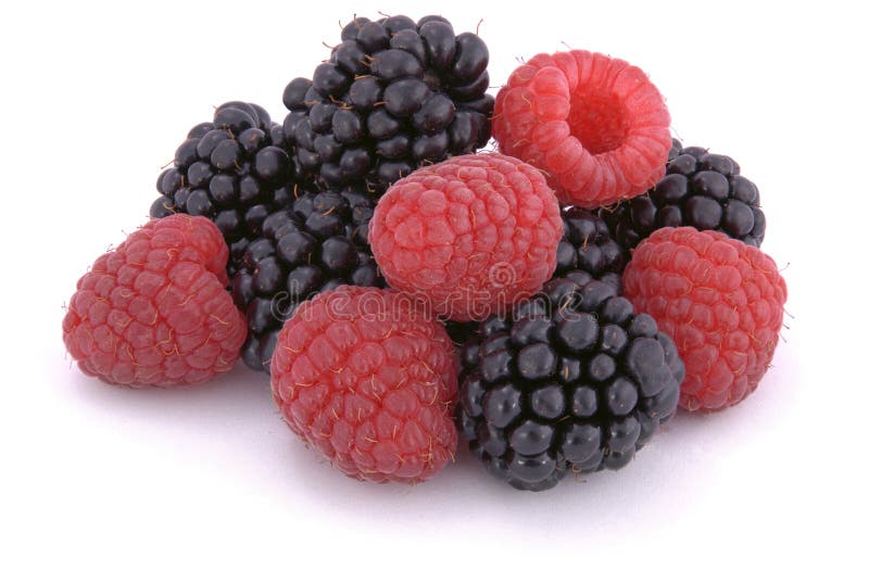 Raspberries and Blackberries Stock Photo - Image of sweet, blackberry ...