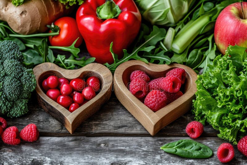 Raspberries and Broccoli stock photo. Image of garnish - 372249814