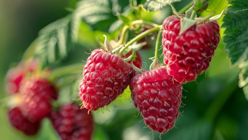 Raspberries on the Bush in Summer Garden Stock Footage - Video of ...