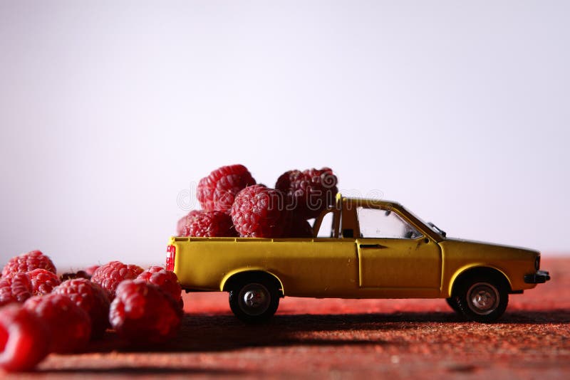 Raspberries in a car stock image. Image of healthy, market - 44569915