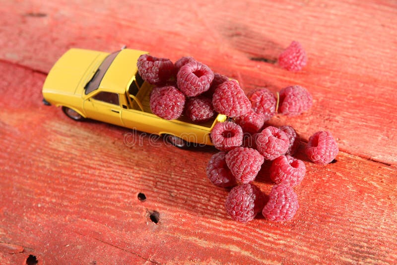 Raspberries in a car stock image. Image of health, fruity - 44569947