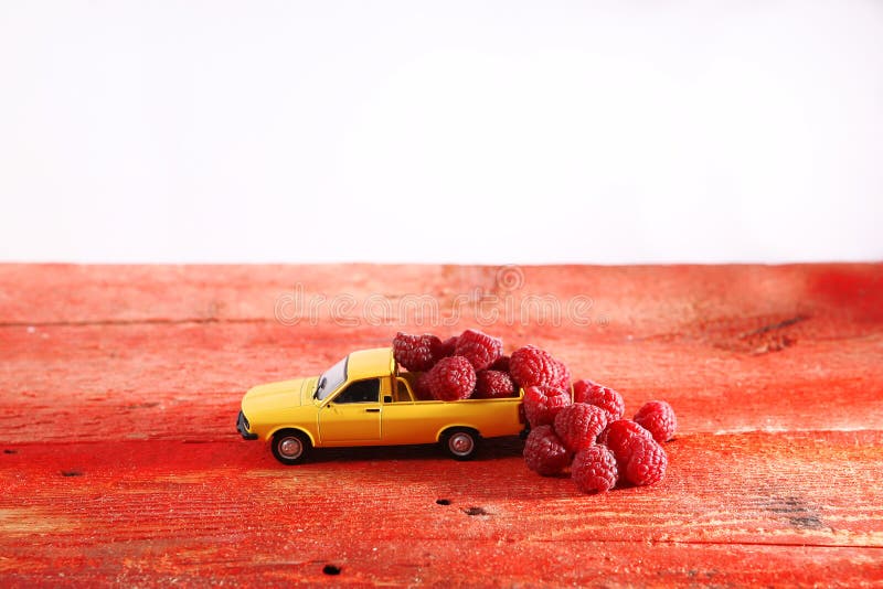 Raspberries in a car stock photo. Image of flavor, natural - 45904356