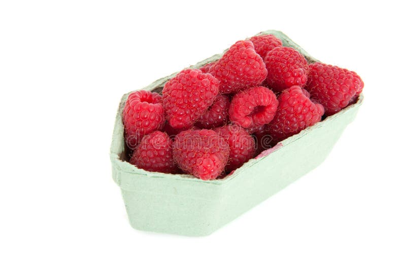 Raspberries in carton stock photo. Image of harvest, container - 10465908
