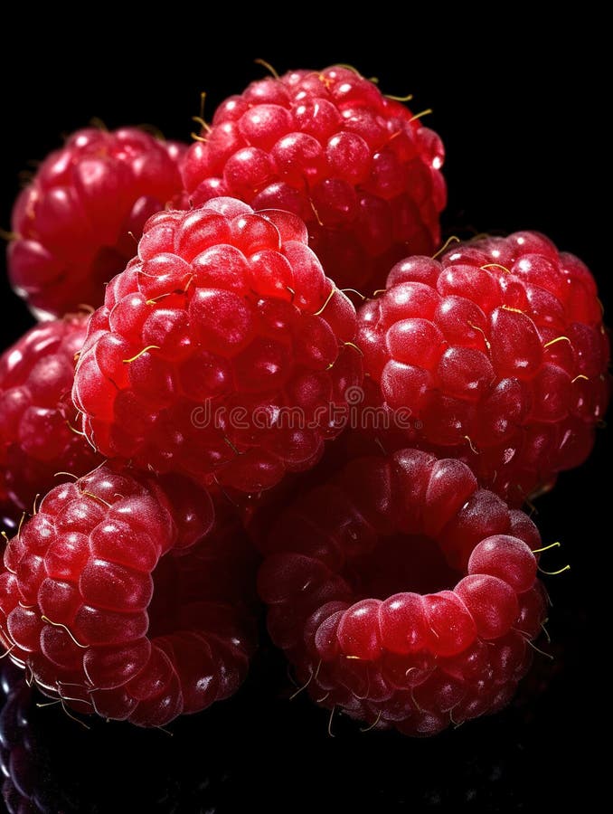 Raspberries Closeup - Generative AI, AI Generated Stock Illustration ...