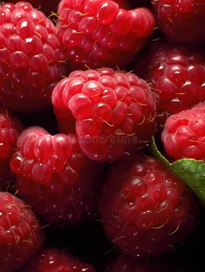 Raspberries Closeup - Generative AI, AI Generated Stock Image - Image ...