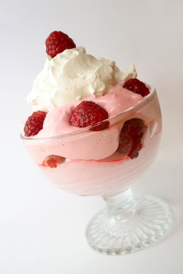 Raspberries dessert stock image. Image of tuck, sweet, confectionery ...