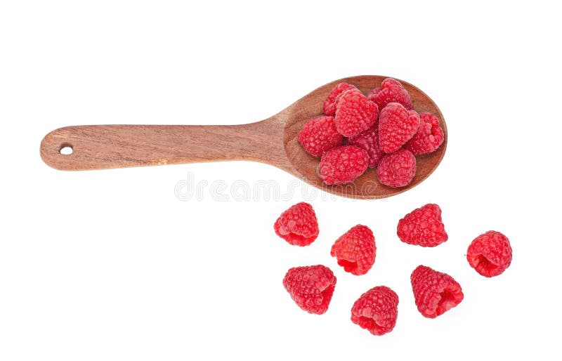 Raspberries Fruit Top View on White Background Stock Photo - Image of ...