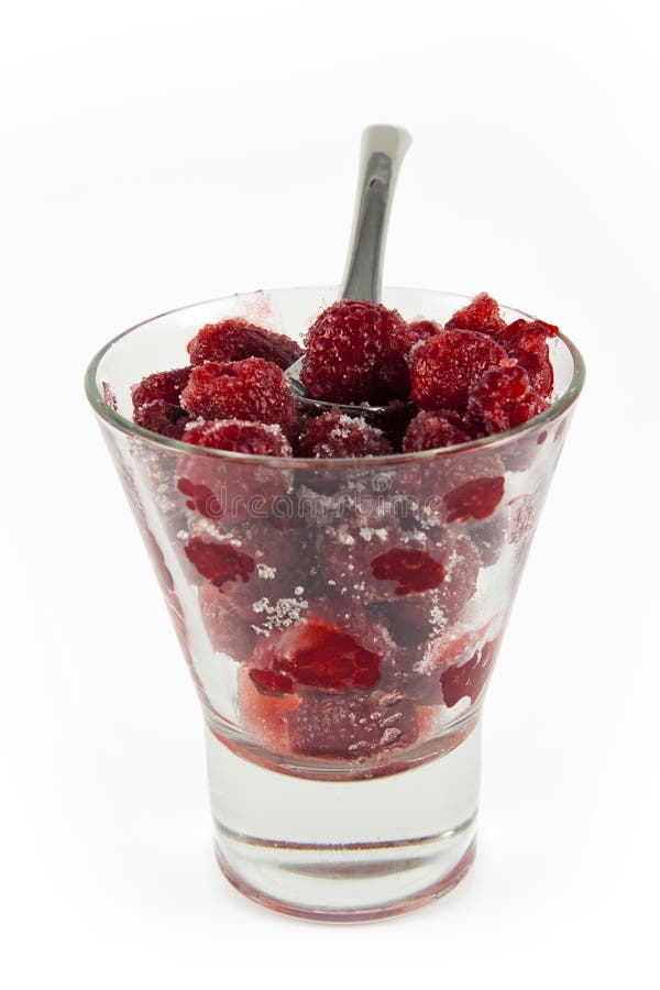 Raspberries in the glass stock image. Image of close - 17992983