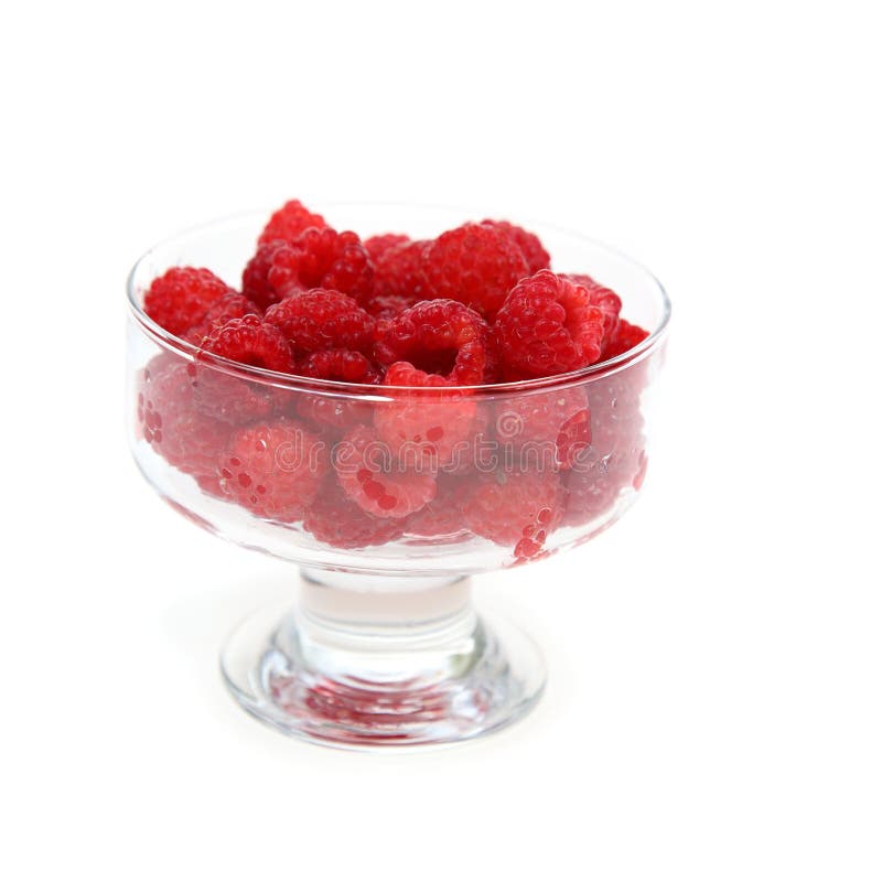 Raspberries in a Glass Bowl Stock Photo - Image of ripe, shot: 25541634