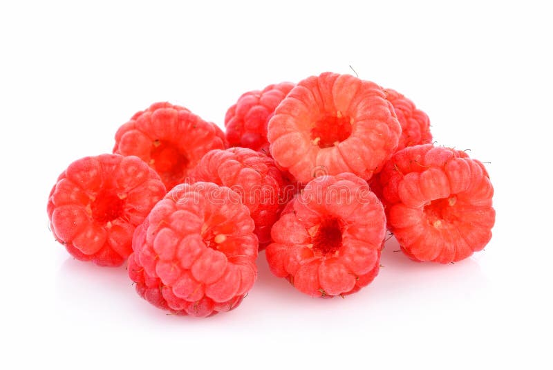 Raspberries Isolated on White Background Stock Image - Image of ...