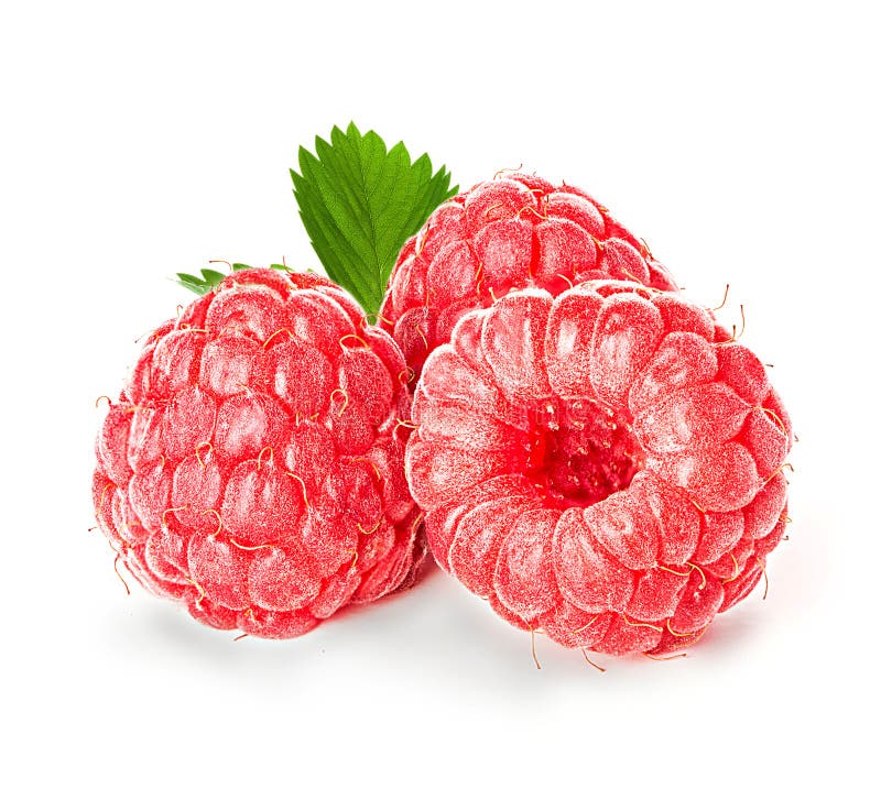 Raspberries on White Background Stock Image - Image of berry, group ...