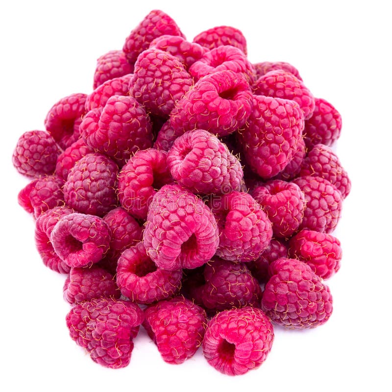 Raspberries Isolated on White Background Stock Photo - Image of ...