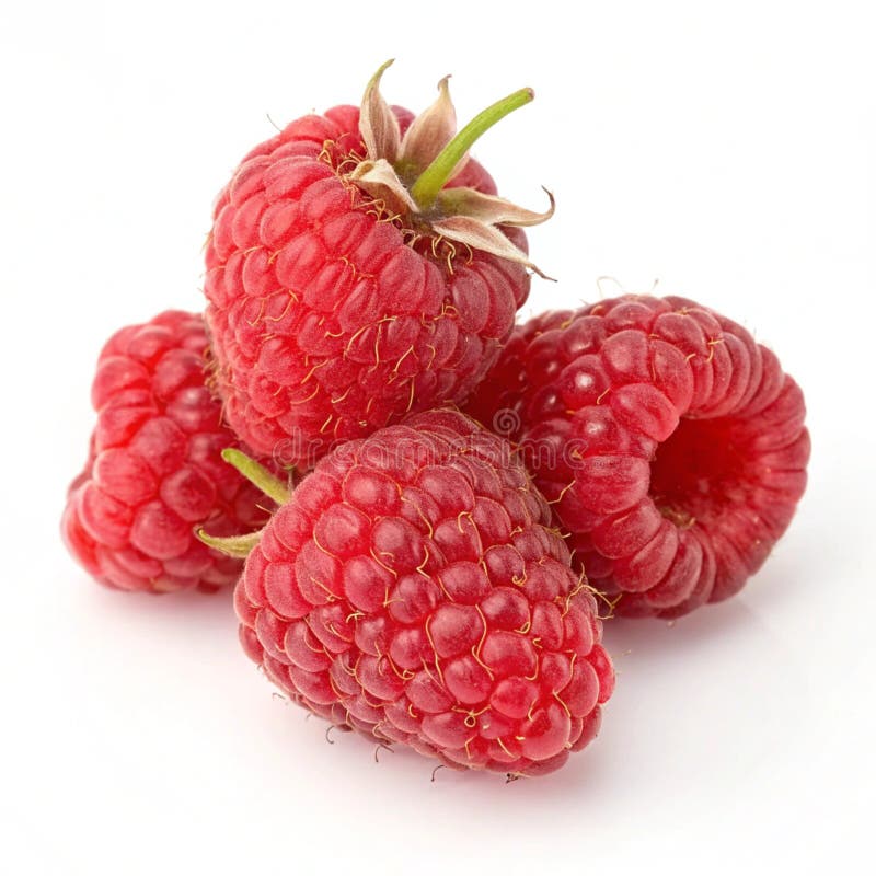 Raspberries Isolated on White Background Stock Illustration ...