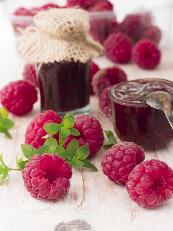 Raspberries and jam stock image. Image of juicy, ingredient - 34635035