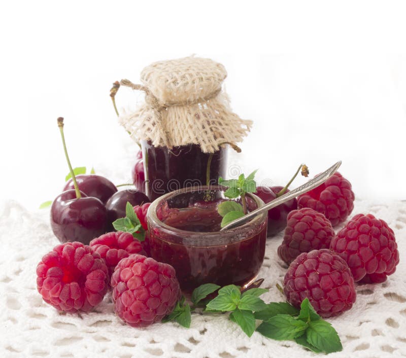 Raspberries jam stock photo. Image of ingredient, fresh - 34634994