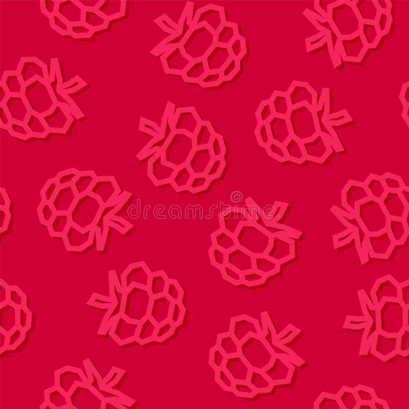 Raspberries Low Poly Seamless Pattern. Pink Raspberries on Dark ... Raspberries Low Poly Seamless Pattern. Pink Raspberries on Dark ...