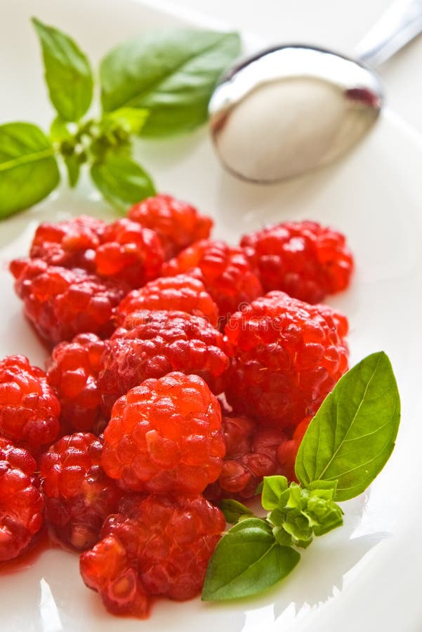 Raspberries on plate stock photo. Image of dietary, fruity - 3539918