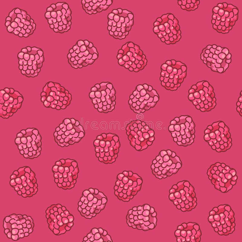 Raspberries Seamless Pattern Stock Vector - Illustration of harvest ...