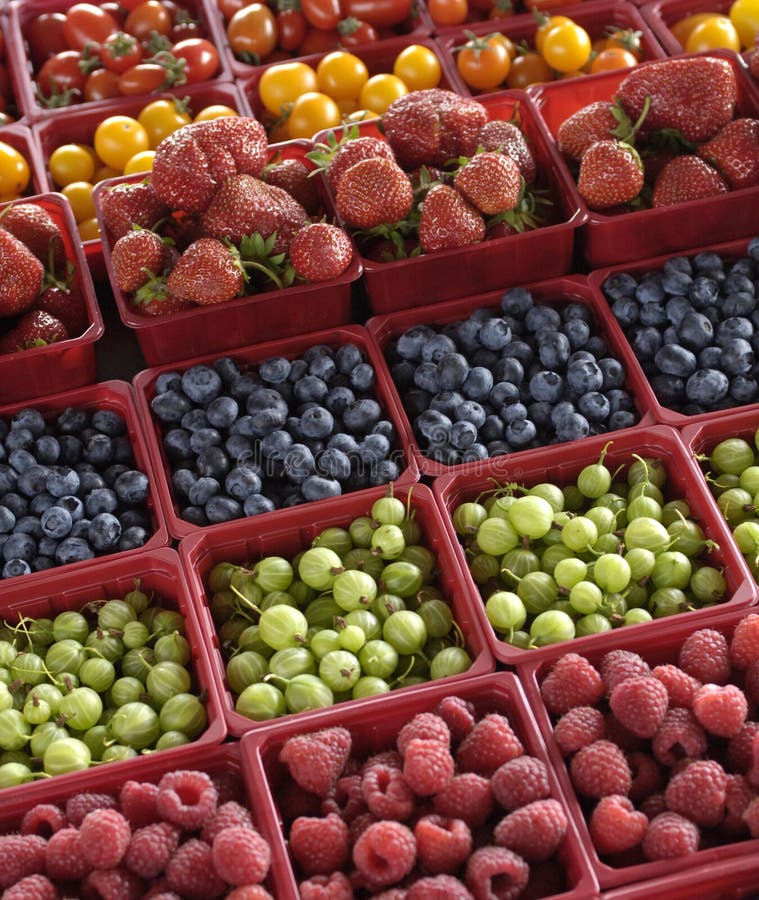 Raspberries, strawberries stock image. Image of strawberries - 8687483