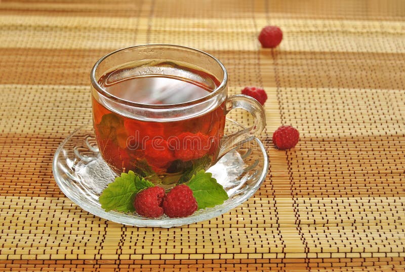 Raspberries in tea stock image. Image of health, fruit - 20298063