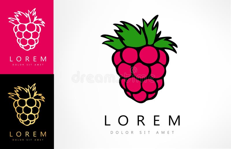 Raspberries vector logo stock vector. Illustration of raspberry - 109471976