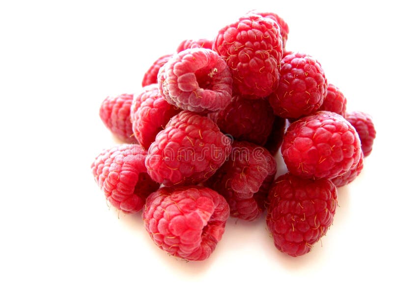 Raspberries on white 3 stock image. Image of healthy, berry - 414353
