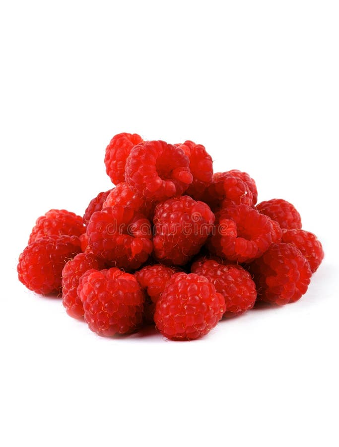 Raspberries on a White Background Stock Photo - Image of berry, healthy ...