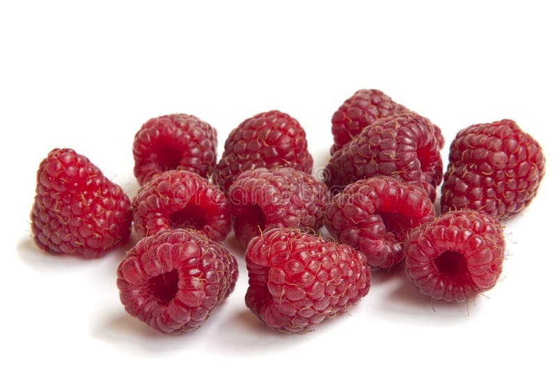 Raspberries on a White Background Stock Image - Image of ripe, healthy ...