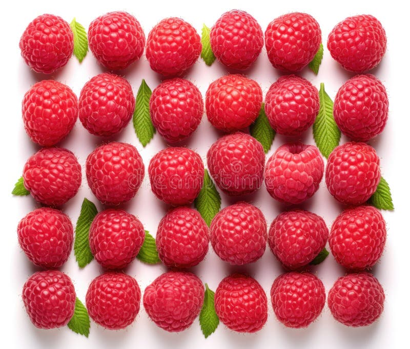 Raspberries on a White Background Stock Image - Image of freshness ...