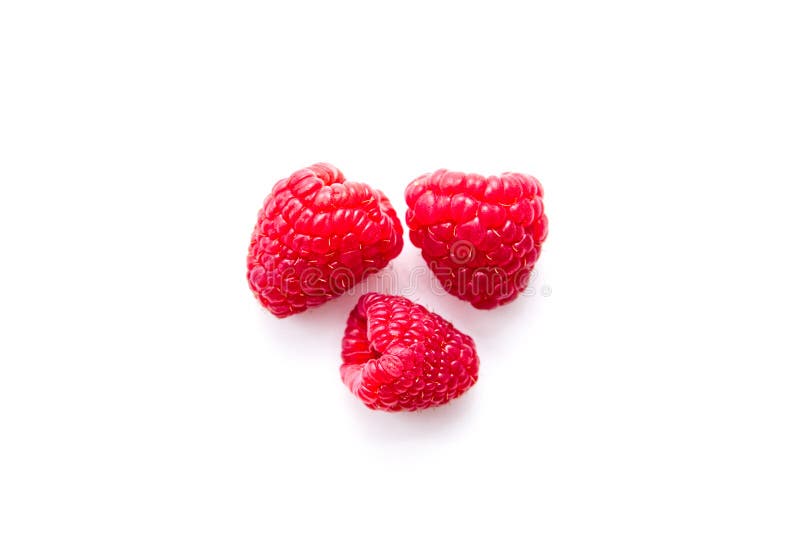 Raspberries on White Background from Above Stock Image - Image of ...