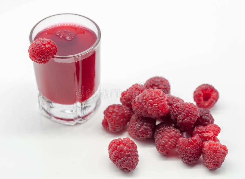 Raspberry Alcoholic Drink with Raspberries Aside Stock Photo - Image of ...
