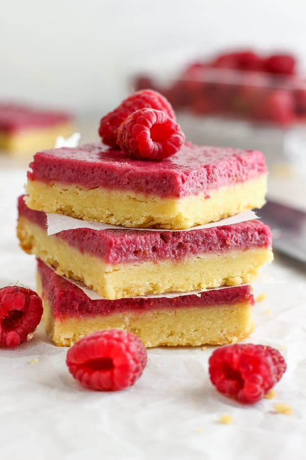 Raspberry Almond Bars stock photo. Image of dessert, homemade - 96613940