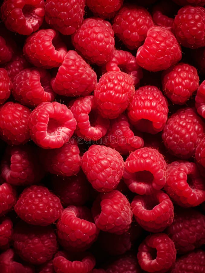 Raspberry on a Red Background Stock Illustration - Illustration of ...