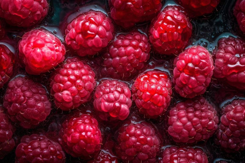 Raspberry on a Red Background Stock Illustration - Illustration of ...