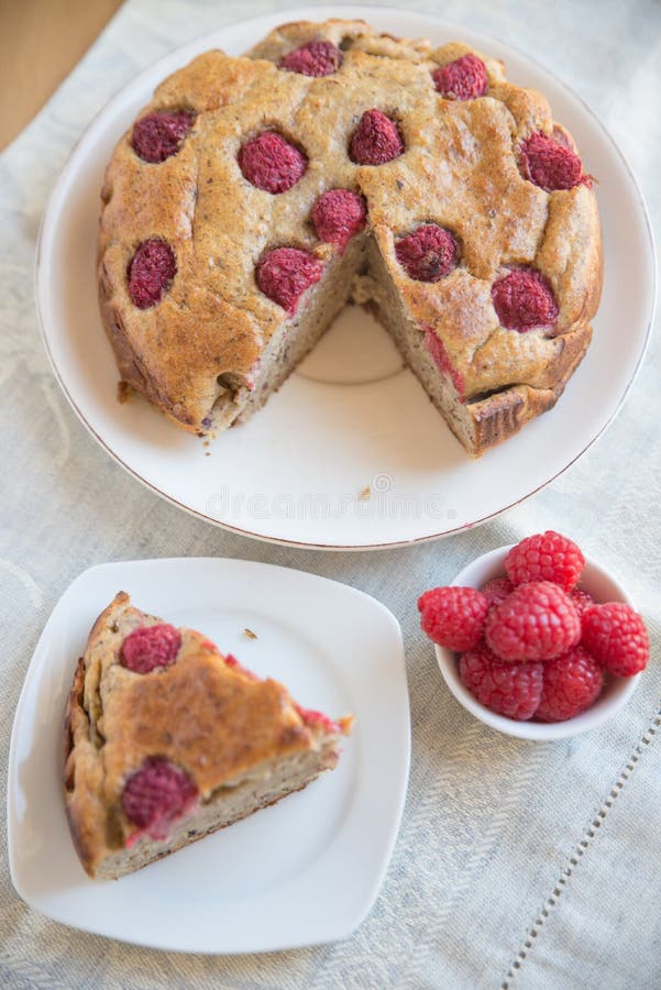Raspberry Banana Cake stock photo. Image of organic, cookie - 54637750