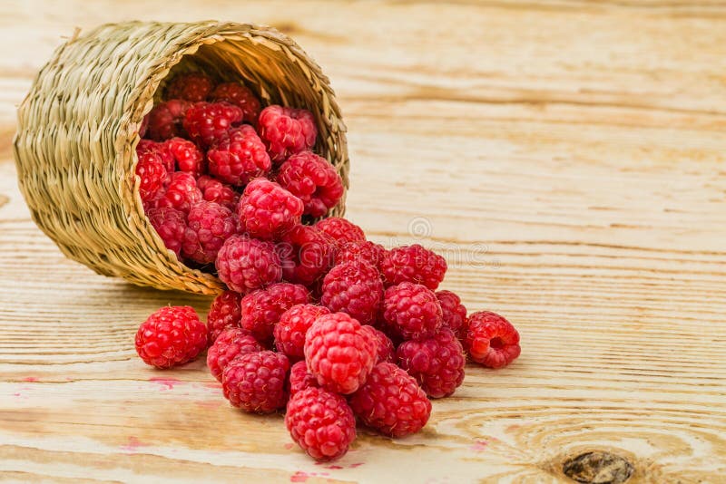 Raspberry in basket stock photo. Image of berry, selective - 207510274