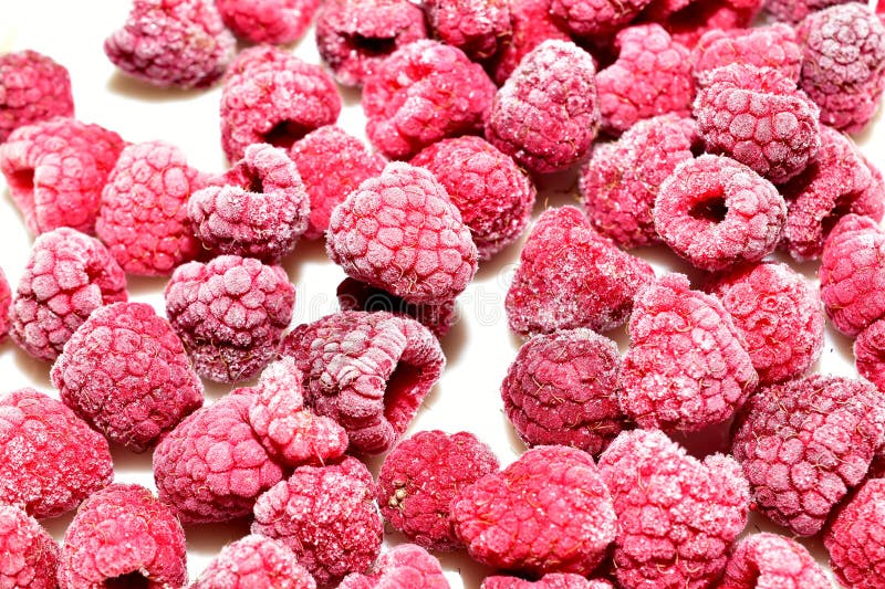 Raspberry Berries Preserved by Freezing. Top View. Stock Photo - Image ...