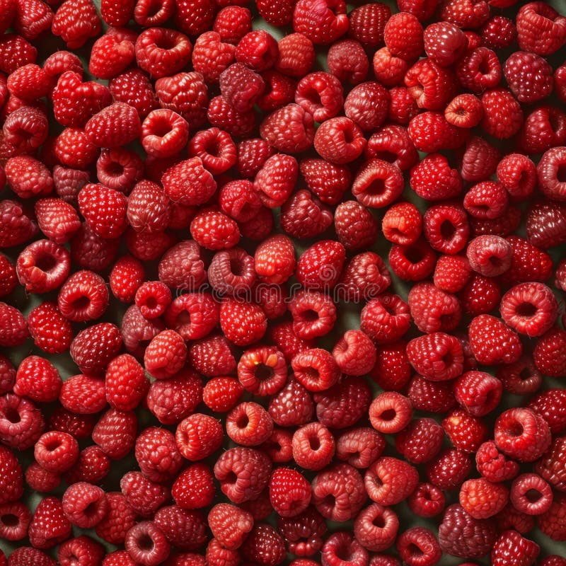 Raspberry Berries Texture Background, Rubus Idaeus Fruits Pattern, Many ...