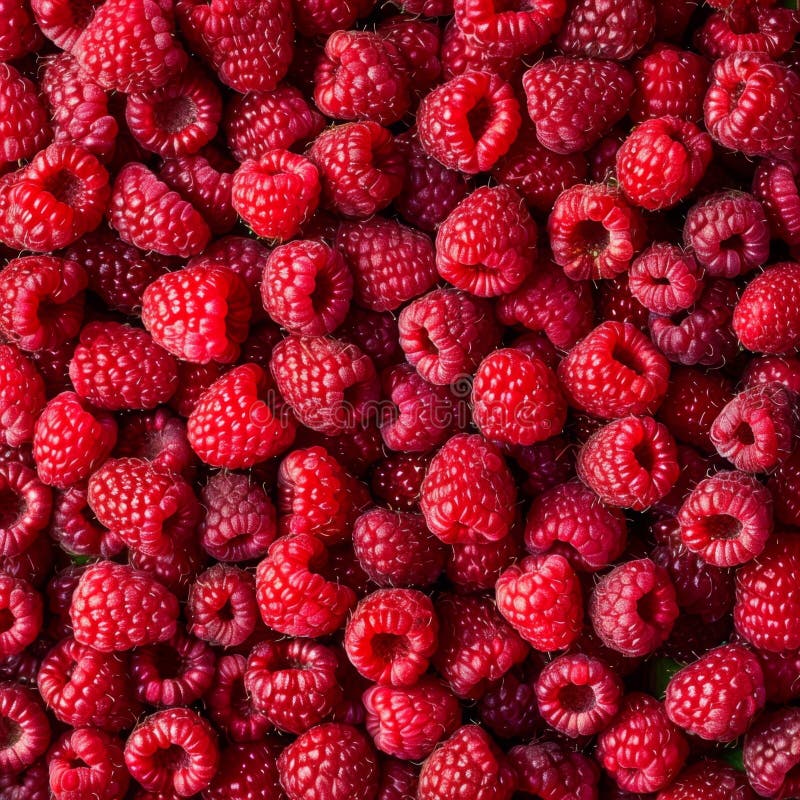 Raspberry Berries Texture Background, Rubus Idaeus Fruits Pattern, Many ...