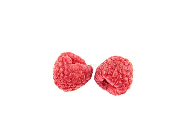 Raspberry Berries on White Background Stock Image - Image of eating ...