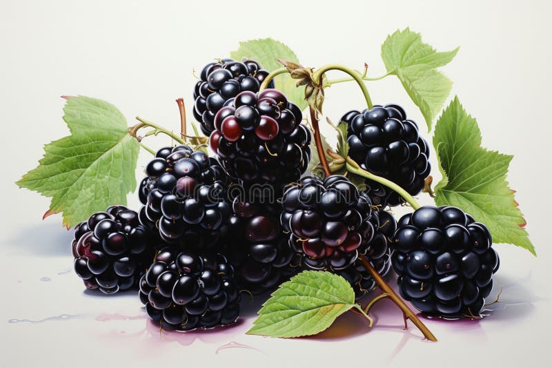 Raspberry Berry Watercolor Painting, Beautiful, Cute Stock Illustration ...